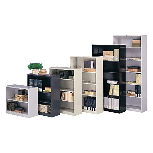 HON S82ABCS Metal Bookcase, Six-Shelf, 34-1/2w x 12-5/8d x 81-1/8h, Charcoal