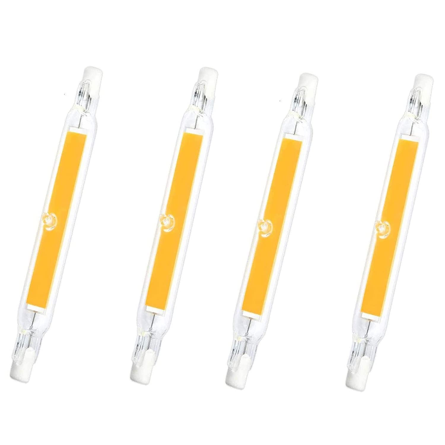 Qixivcom R7s LED Bulbs 118mm 20W LED COB Light Double Ended LED Bulbs 150W Halogen Bulb Replacement Dimmable Warm White 3000K 120V J Type R7s Floodlight J118 Landscape Lights Work Lighting,(4 Pack)