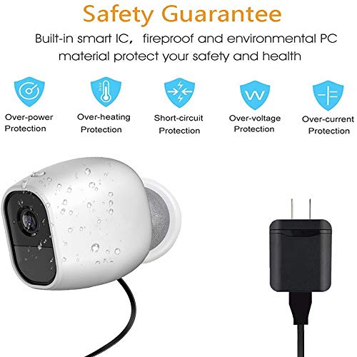 EaseBuy Power Cable and Charger Adapter for Arlo Pro & Arlo Pro 2 and Arlo GO, Weatherproof Outdoor Indoor Arlo Cords - No Charging Needed (9m, Black)