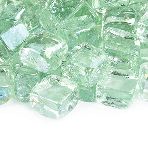 Arctic Ice - Fire Glass Cubes for Indoor and Outdoor Fire Pits or Fireplaces | 10 Pounds | 1 Inch