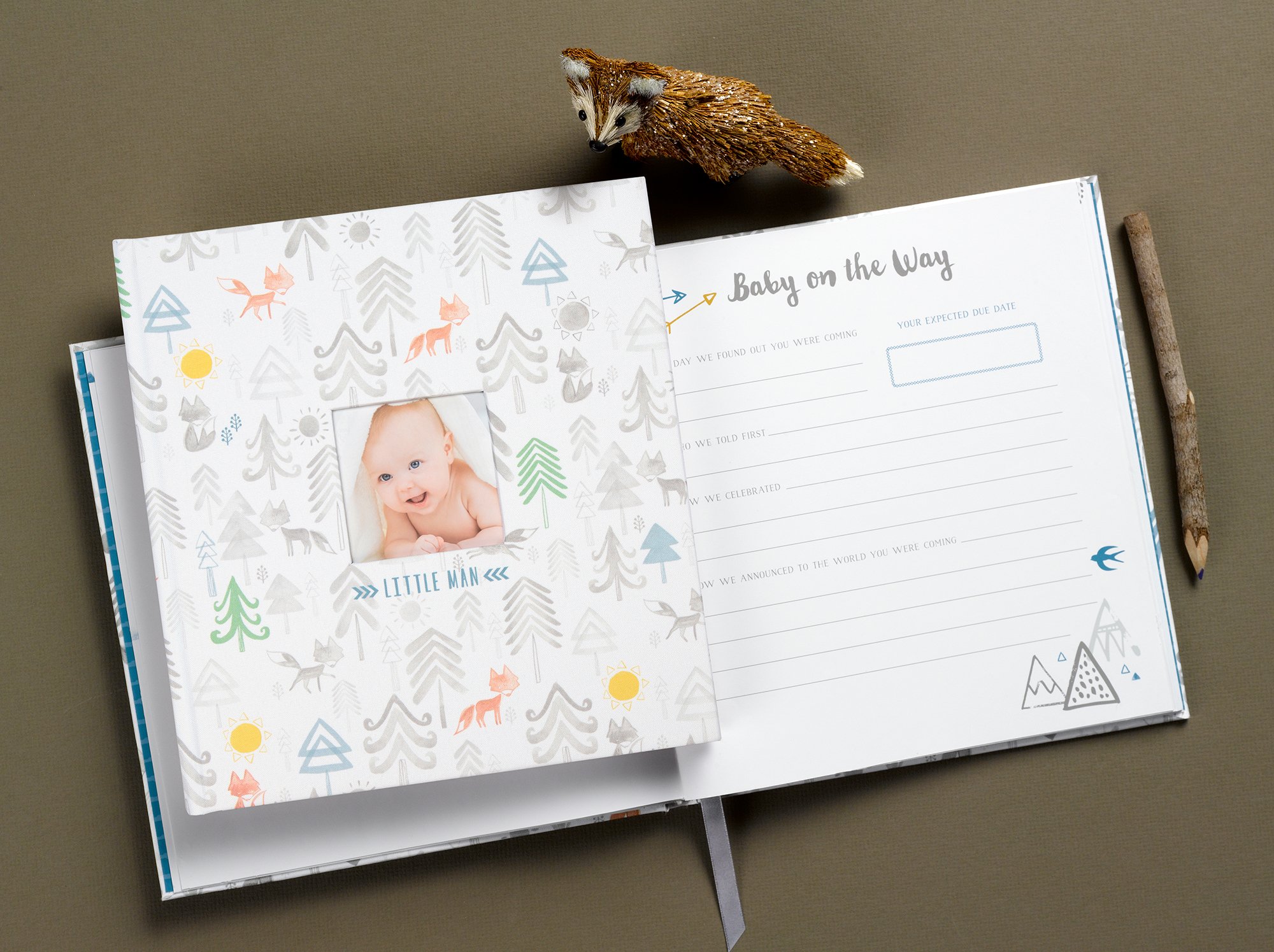C.R. Gibson Little Man Perfect-Bound Memory Book for Newborn and Baby Boys, 9.5" x 10", 1 Count (Pack of 1)