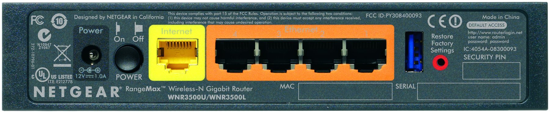NETGEAR WNR3500L N300 Open-Source Gigabit WiFi Router (WNR3500Lv2), 128MB NAND and 128MB RAM, 480 MHz MIPS 74K Processor