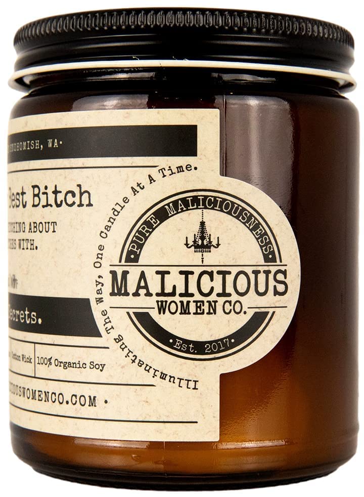 Malicious Women Candle Co - You're My Best Bitch, Pink Chandelier Infused with All My Secrets, All-Natural Soy Candle, 9 oz
