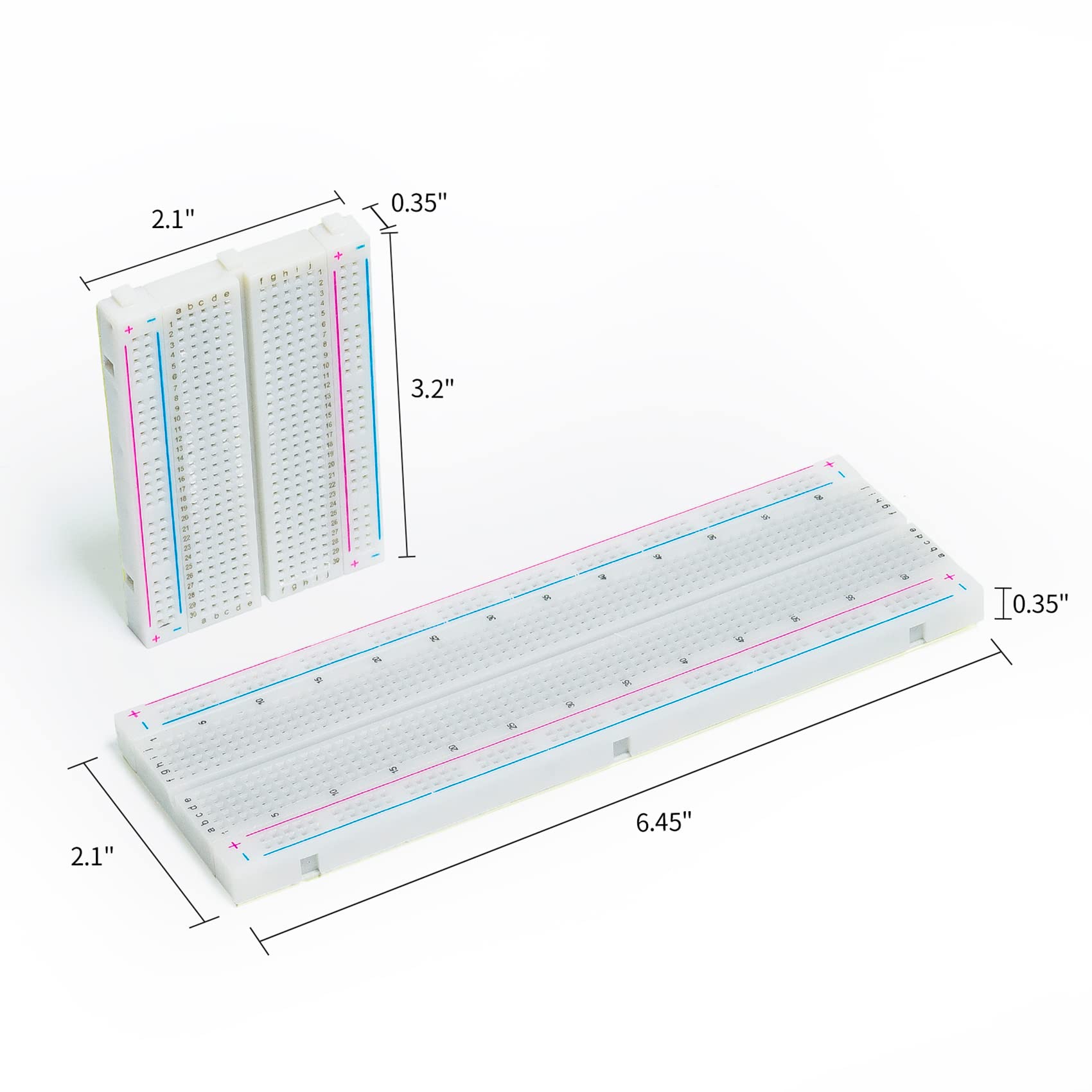 SunFounder 5PCS Breadboards Kit Include 3PCS 830 Point 2PCS 400 Point Solderless Breadboard Compatible for Arduino Proto Shield Distribution Connecting Blocks