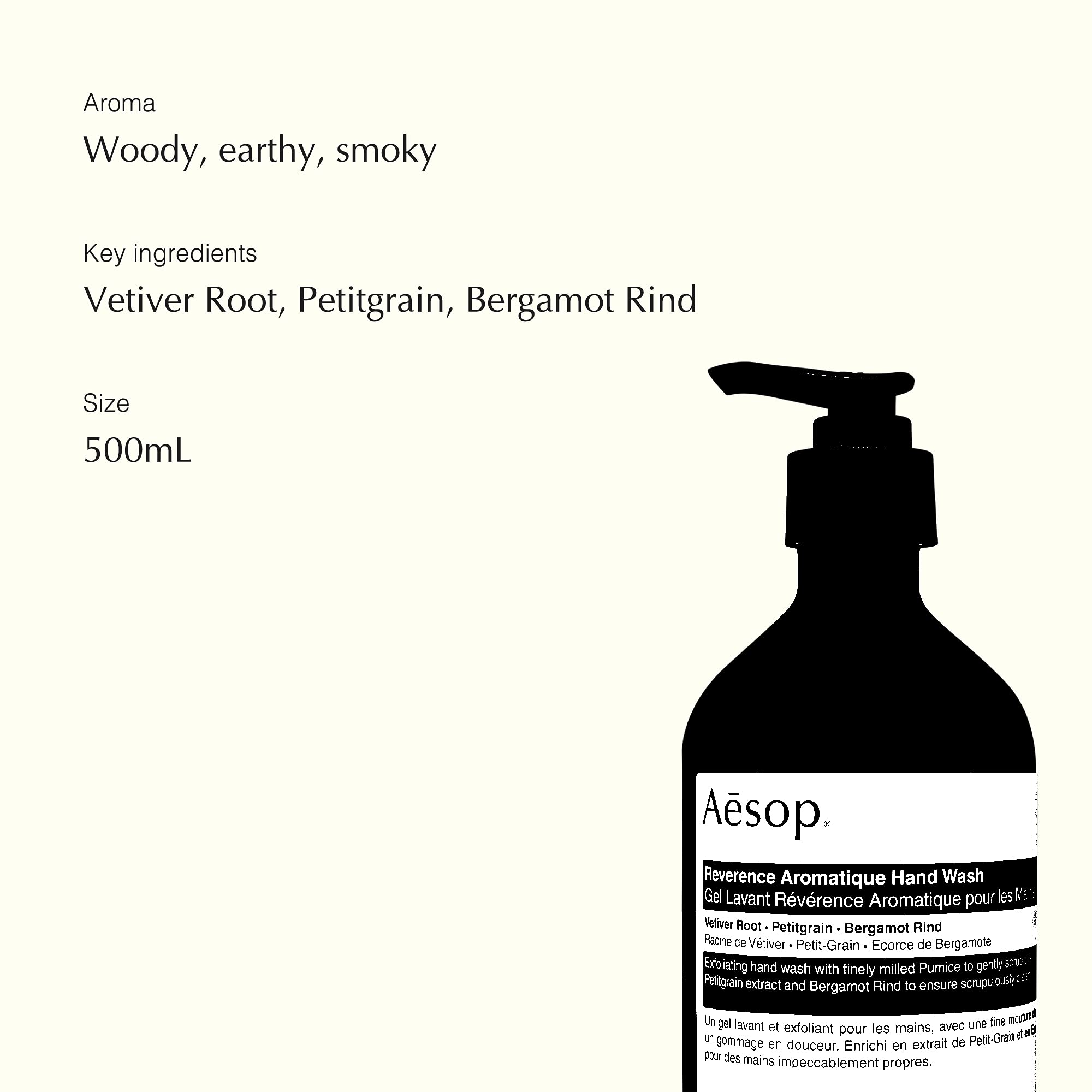 Aesop Shampoo, Conditioner, Geranium Leaf Body Cleanse, Reverence Aromatique Hand Wash | 500mL/16.9 fl oz | Paraben, Cruelty-free & Vegan
