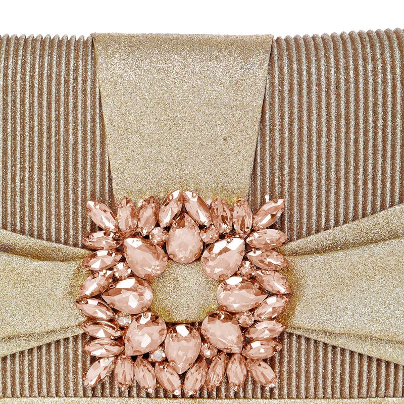 Aheli Clutch Women's Purse Bridal Bag for Casual Detachable Strap Evening Sling Bag Rose Gold Gift for Women