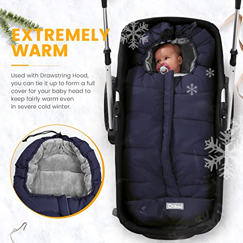 Orzbow Warm Bunting Bag Universal,Stroller Sleeping Bag Cold Weather,Waterproof Toddler Footmuff(Blue,Large)