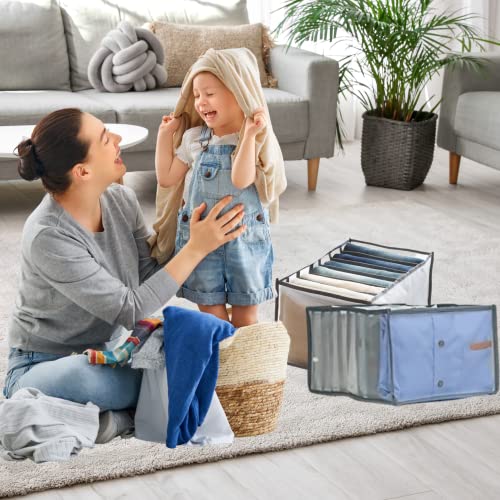 Easy Haz Clothes Organizer, Foldable Closet Divider T-shirt, Jeans, Underwear Storage, Washable Mesh Wardrobe Cloth Organizer (5) (COF-001)