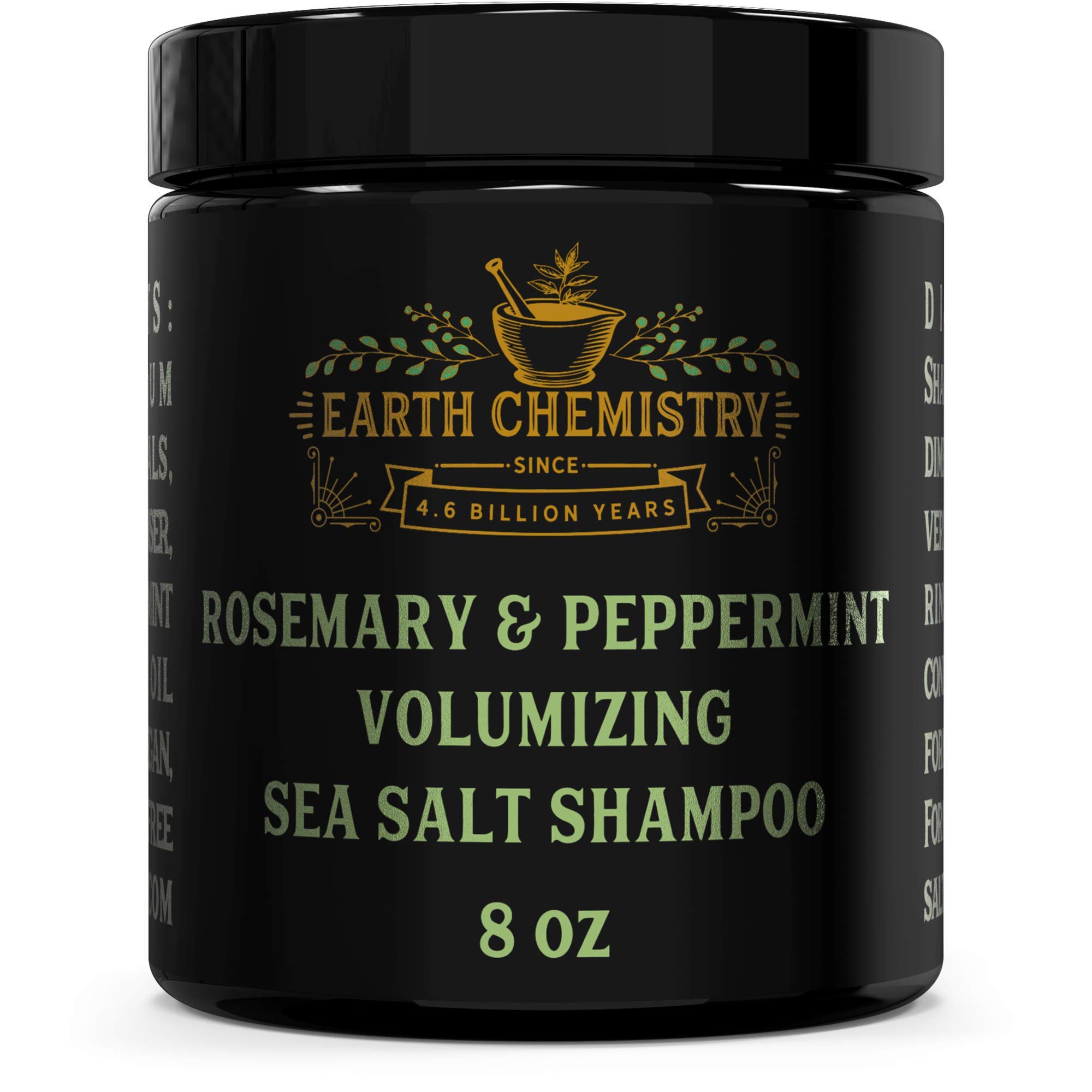 Earth Chemistry Rosemary & Peppermint Volumizing Sea Salt Shampoo, DHT Blocking Shampoo, Volumize Oily or Thin Hair, Stimulate Hair Growth