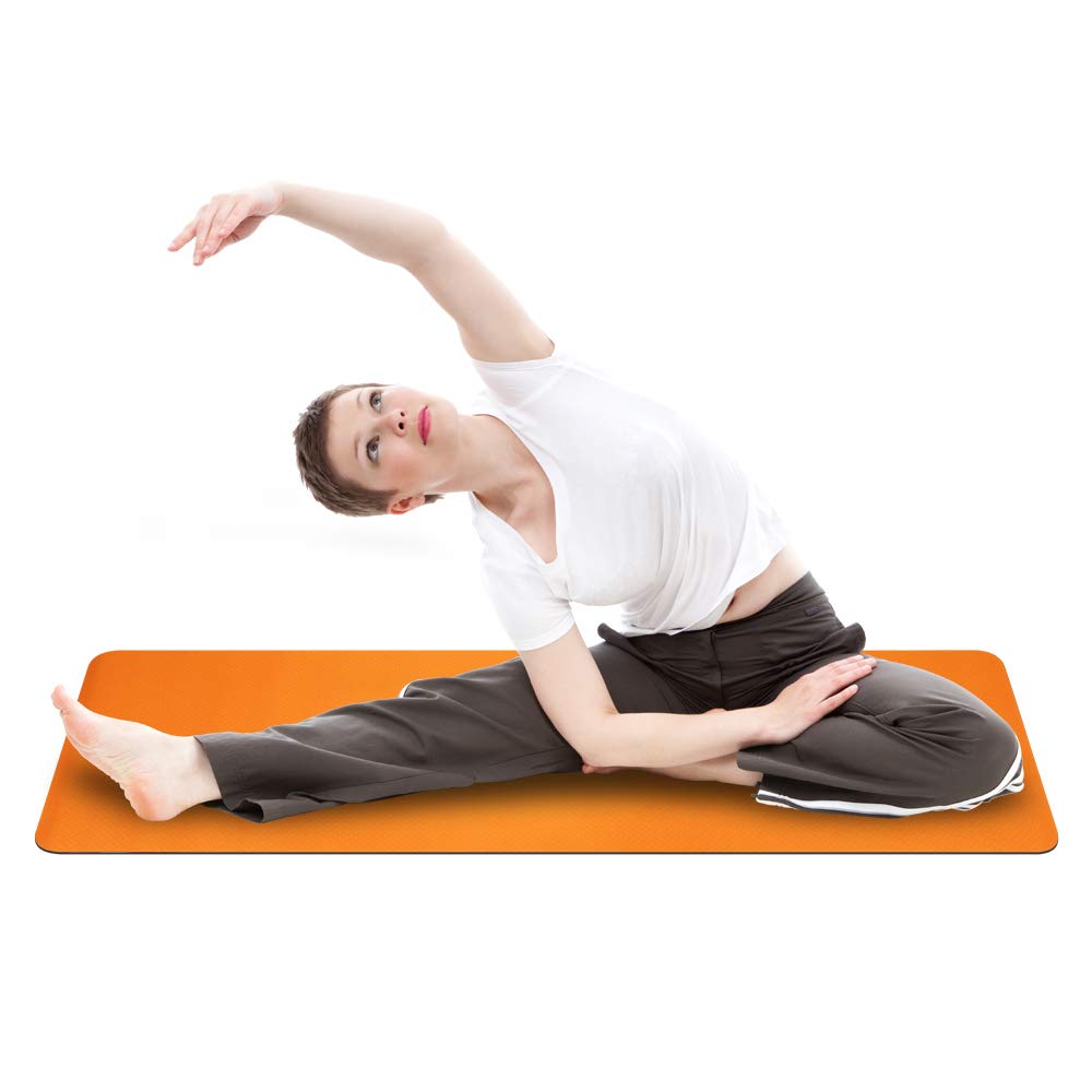 6mm Thick TPE Non-Slip Yoga Mat/Gym Mat (183x61x0.6cm) Orange