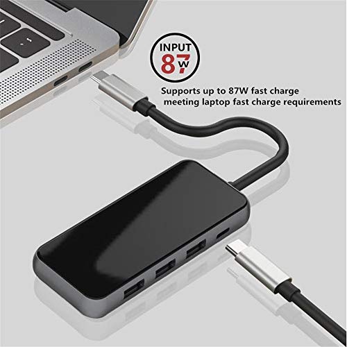 ZPLJ High-Speed USB C Adapter Expansion Dock Station 8 in-1 USB C Hub with Ethernet Port 4K HDMI PD Charging 3 USB 3.0 Ports Support SD TF Card Reader Compatible Portable