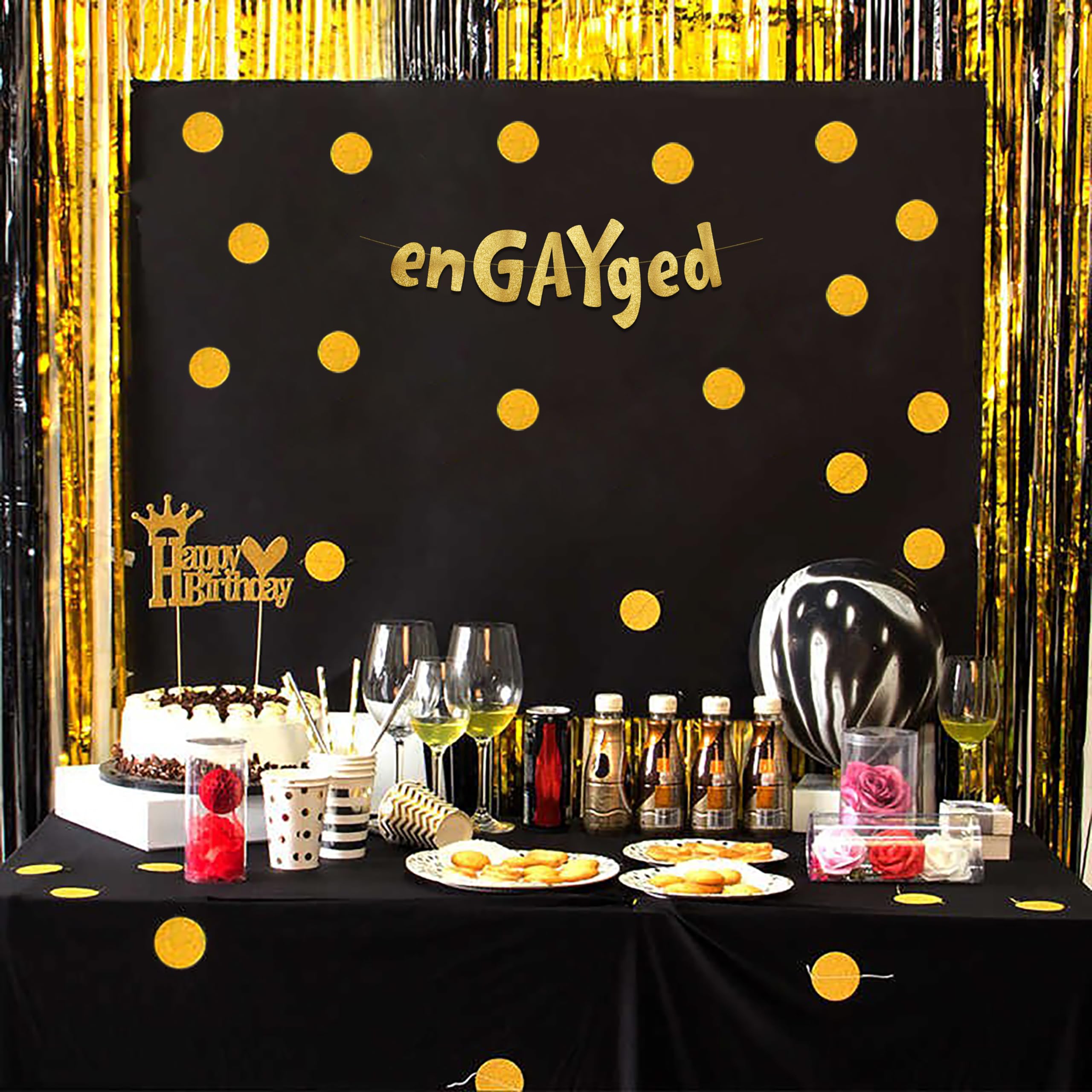 Lesbian Bachelorette and Gay Bachelor Party enGayged Banner β LGBTQ decorations for Bride and Groom β Pride β Gay Wedding