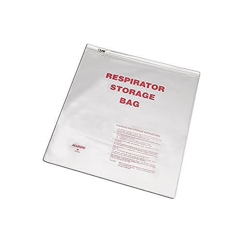 Allegro Industries 2000 Respirator Storage Bag with Zipper, 14" x 16", Large