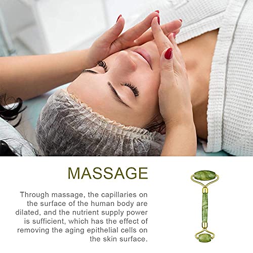 Women's Beauty Tools Jade Roller Two Piece Set Natural Jade For Face - Reduce Wrinkles and Age Puffy Eyes, Firms Skin
