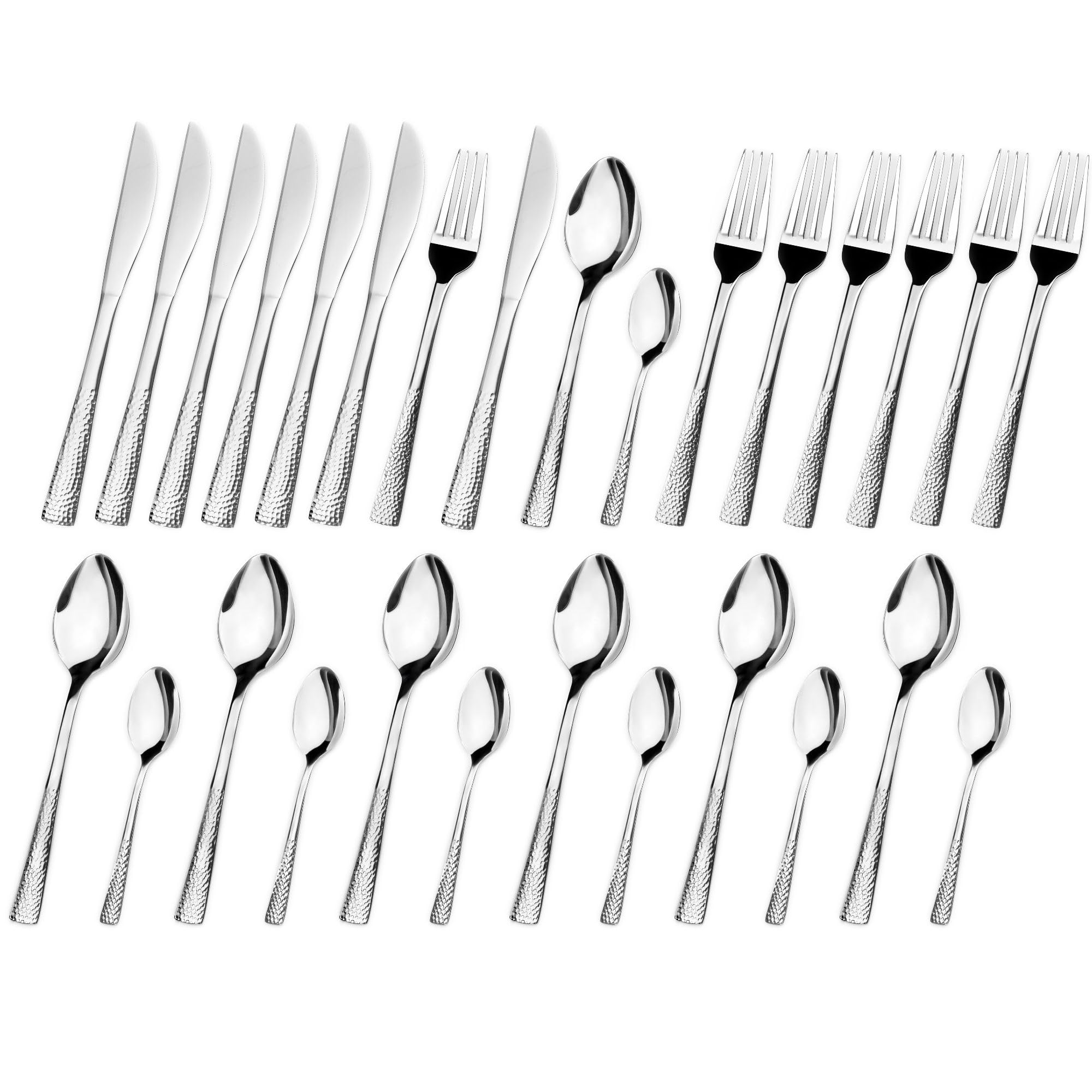Daniks Alta 24 Pieces Silverware Set Service for 6 | Premium Stainless Steel Flatware Cutlery Set | Include Forks, Spoons and Knives | Dishwasher Safe for Home, Restaurant, Kitchen | Mirror Polished