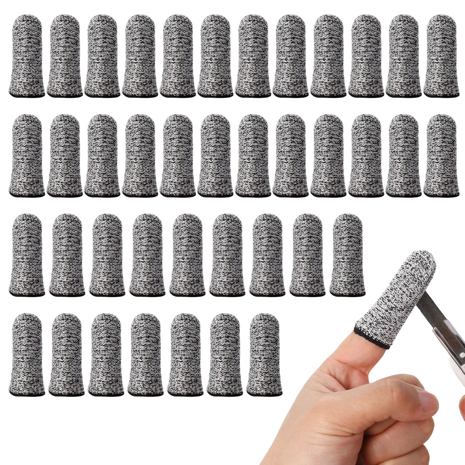 40 Pcs Finger Cots Cut Resistant Protector Reusable Finger Covers Finger Sleeve Protectors Cut Resistant Finger Protectors for Kitchen Work Sculpture Supplies