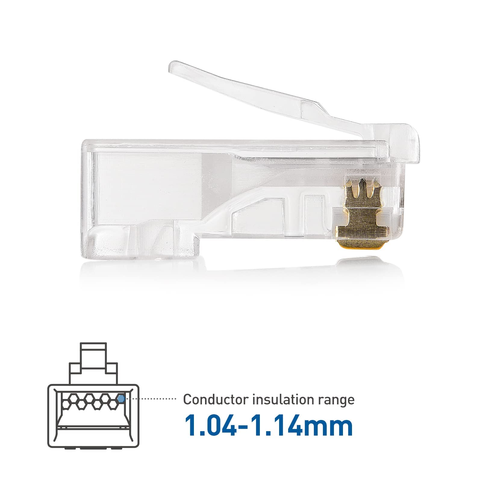 Cable Matters 100-Pack Cat 6 RJ45 Modular Plugs for Large Diameter Cable