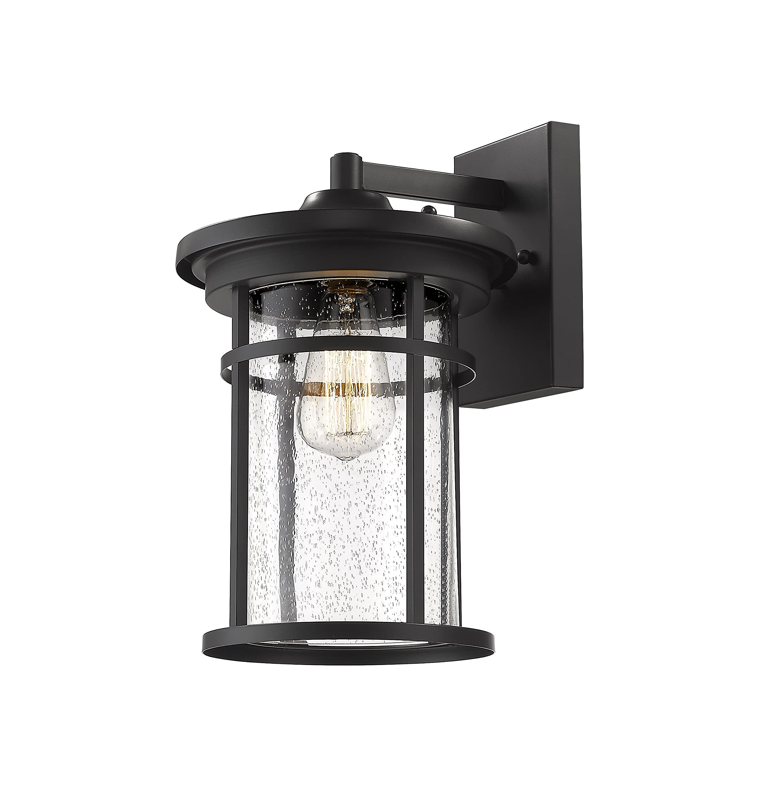 Casia Outdoor Wall Lights, Outdoor Wall Sconces, Exterior Wall Lantern, Outdoor Wall Lighting Fixture, Outdoor Wall Mounted Lights Patio, Porch, Garden,Balcony (Black, 14.17" H)