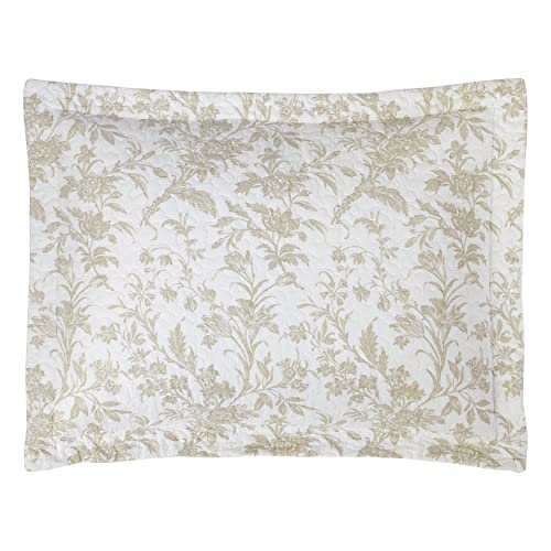 Laura Ashley Home - Queen Quilt Set, Cotton Reversible Bedding with Matching Shams, Home Decor for All Seasons (Amberley Biscuit, Queen)