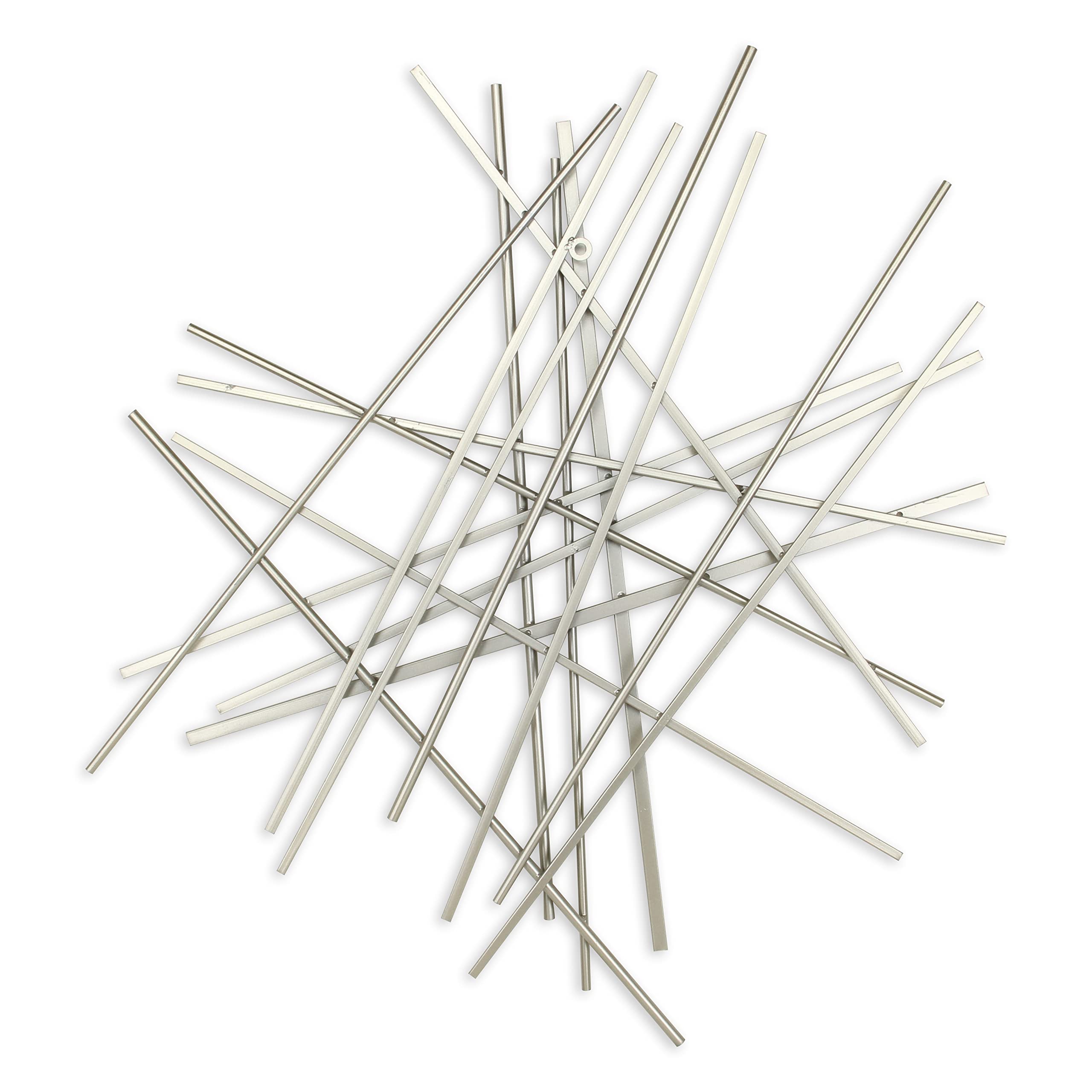 Cheungs Abstract, silver bar and panel wall décor piece (5369SV)