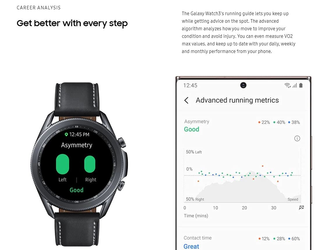 Samsung Galaxy Watch3 2020 Smartwatch (Bluetooth + Wi-Fi + GPS) International Model (Silver, 41mm)