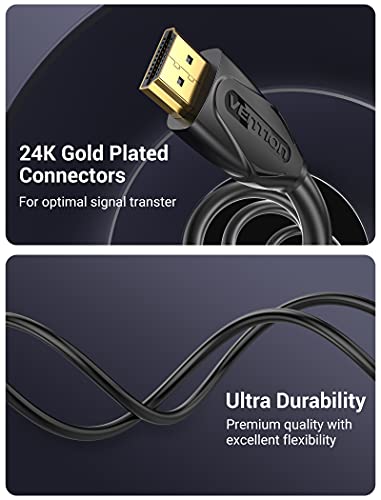 VENTION 4K Micro HDMI to HDMI Cable 6FT - High Speed HDMI to Micro HDMI Cord Adapter Support 3D Full HD 1080P Compatible with Laptop Camera Connected to Monitor Projector