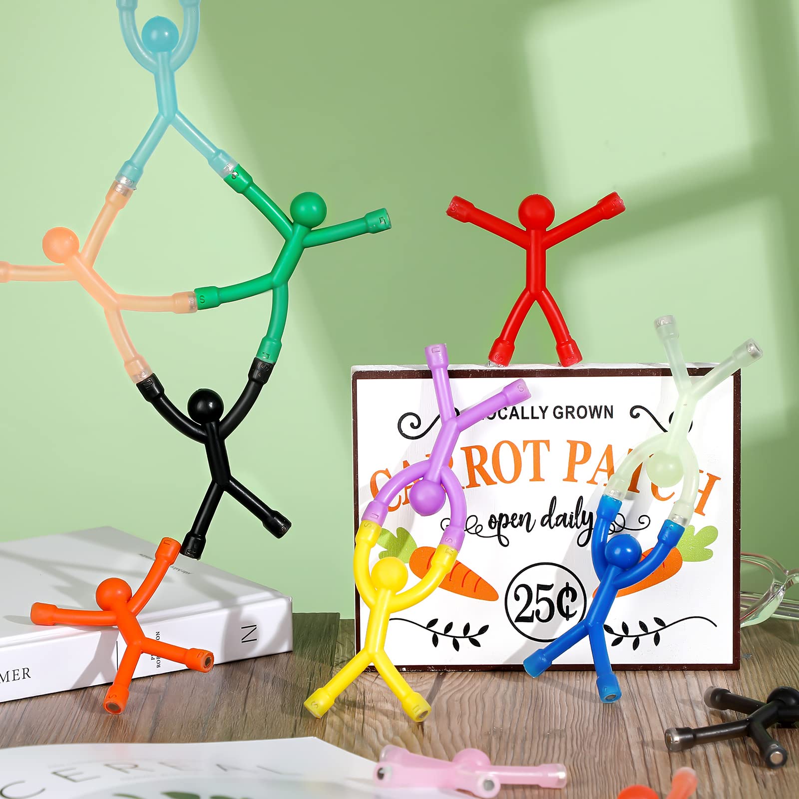 40 Pcs Magnet Mini Man Fridge Magnets Cute Rubber Men Refrigerator Magnet Set Colorful Flexible Humanoid Magnets Magnetic Toy Characters Fidget Toy for Art Crafts Fun Office