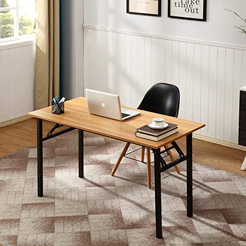 Need Office Computer Desk - 47.2L Sturdy and Heavy Duty Folding Laptop Table,Writing Table/Home Office Desk/Sewing Table,No Assembly Required (Teak Color) AC5BB12060