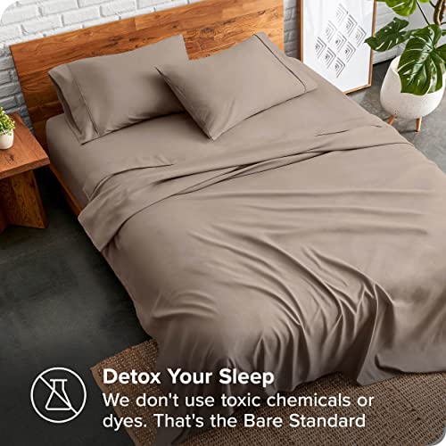 Bare Home Queen Sheet Set - Luxury 1800 Ultra-Soft Microfiber Queen Bed Sheets - Double Brushed - Deep Pockets - Easy Fit - 4 Piece Set - Bedding Sheets & Pillowcases (Queen, Taupe)