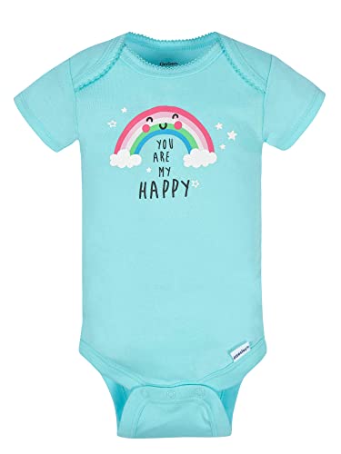 Gerber Baby Girl's 8-Pack Short Sleeve Onesies Bodysuits, Clouds, 3-6 Months