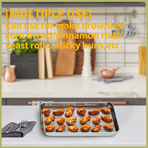 Baking Sheet Cookie Sheet Set of 2, Umite Chef Stainless Steel Baking Pans Tray Professional 12 inch, Non Toxic & Healthy, Mirror Finish & Rust Free, Easy Clean & Dishwasher Safe