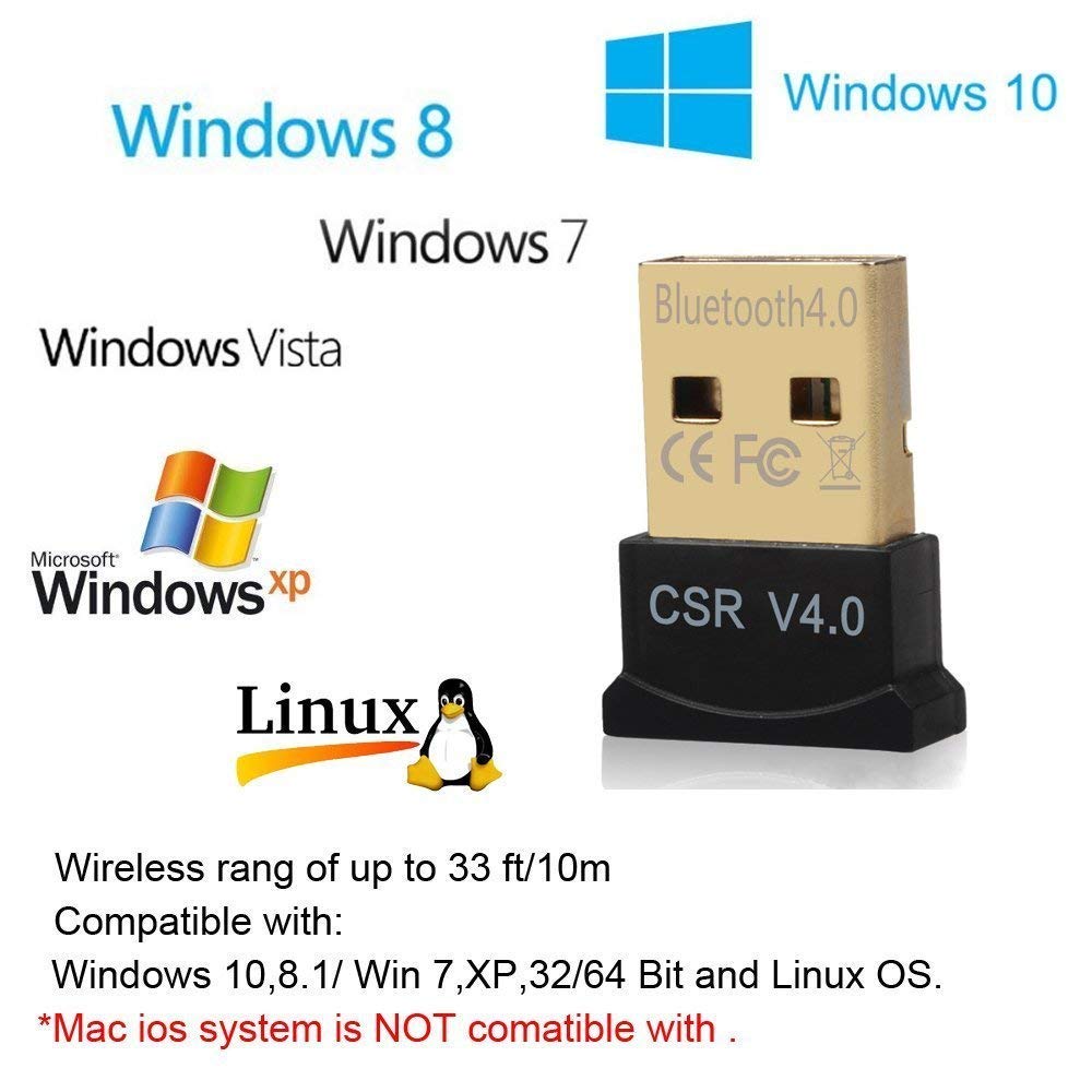DAYKIT Mini USB Bluetooth 5.0 Dual Mode Adapter Dongle for Windows 11 Win 10 8 7 Black