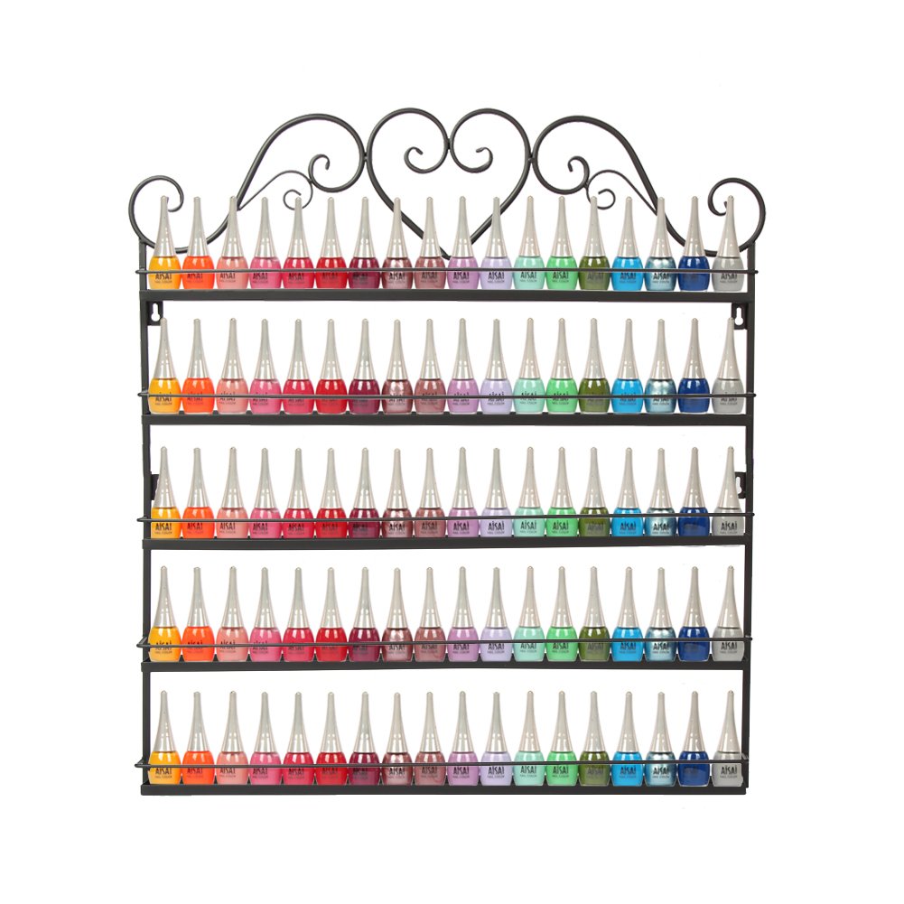DAZONE 3 in 1 Nail Polish Wall Rack Organizer Holds 200 Bottles Nail Polish Shelf 3 pcs Included Black