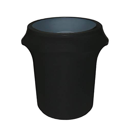 YOUR CHAIR COVERS - 32 Gallon Stretch Spandex Fitted Trash Can/Waste Container Cover - Black