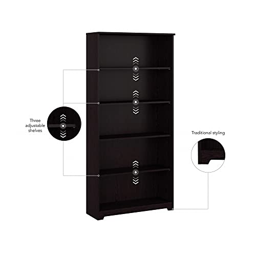 Bush Furniture Cabot 5 Bookcase in Espresso Oak