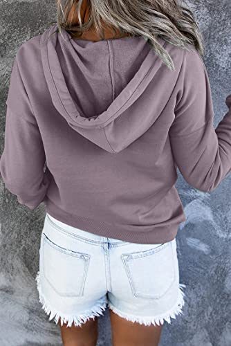Aricy Womens Oversized Sweatshirts Fall Fashion 2023 Casual Long Sleeve Crewneck Pullover Cute Loose Fit Comfy Fleece Hoodie Tops Lightweight Drawstring Fall Winter Trendy Y2K Clothes with Pocket