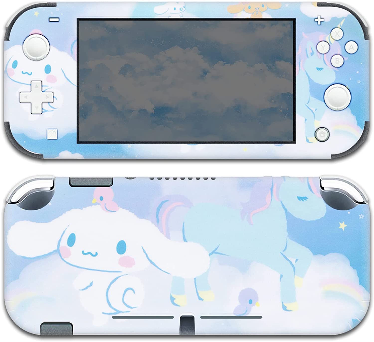 BelugaDesign Dog Anime Switch Skin | Cute Pastel Sticker Wrap Vinyl Decal | Cinnamon Roll Kawaii Japanese Cartoon Game l Compatible with Nintendo Switch (Switch Lite, Blue)