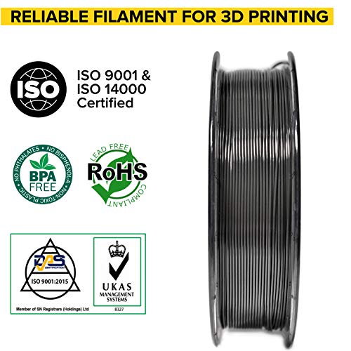 StanceMagic Black 3D Printer Filament 1.75mm PLA for 3D Printers, FDM Printers, 3D Pens, 0.8kg (1.75lbs) Pack