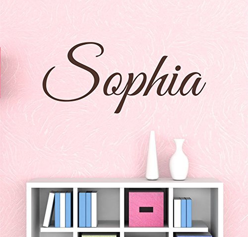 Fancy Cursive Single Personalized Custom Name Vinyl Wall Art Decal Sticker 28" W, Girl Name Decal, Girls Name, Nursery Name, Girls Name Decor, Girls Bedroom Decor, PLUS FREE 12" WHITE HELLO DOOR DECAL