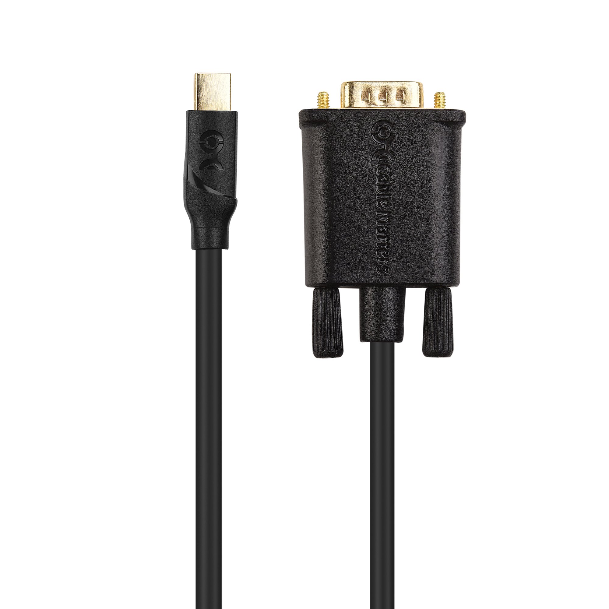 Cable Matters Mini DisplayPort to VGA Cable (Mini DP to VGA Cable) in Black 6 Feet - Thunderbolt and Thunderbolt 2 Port Compatible