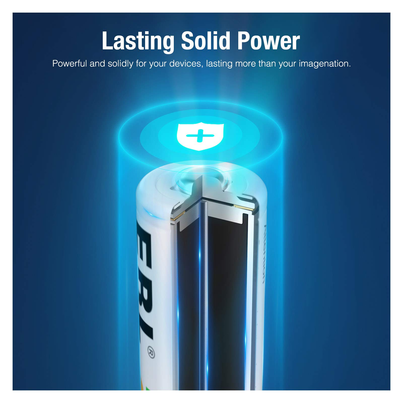 EBL AA 2800mAh High Performance Ni-MH Rechargeable Batteries, 4 Pack