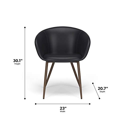 HON Basyx Monroe Upholstered Guest Chair, Black Bonded Leather