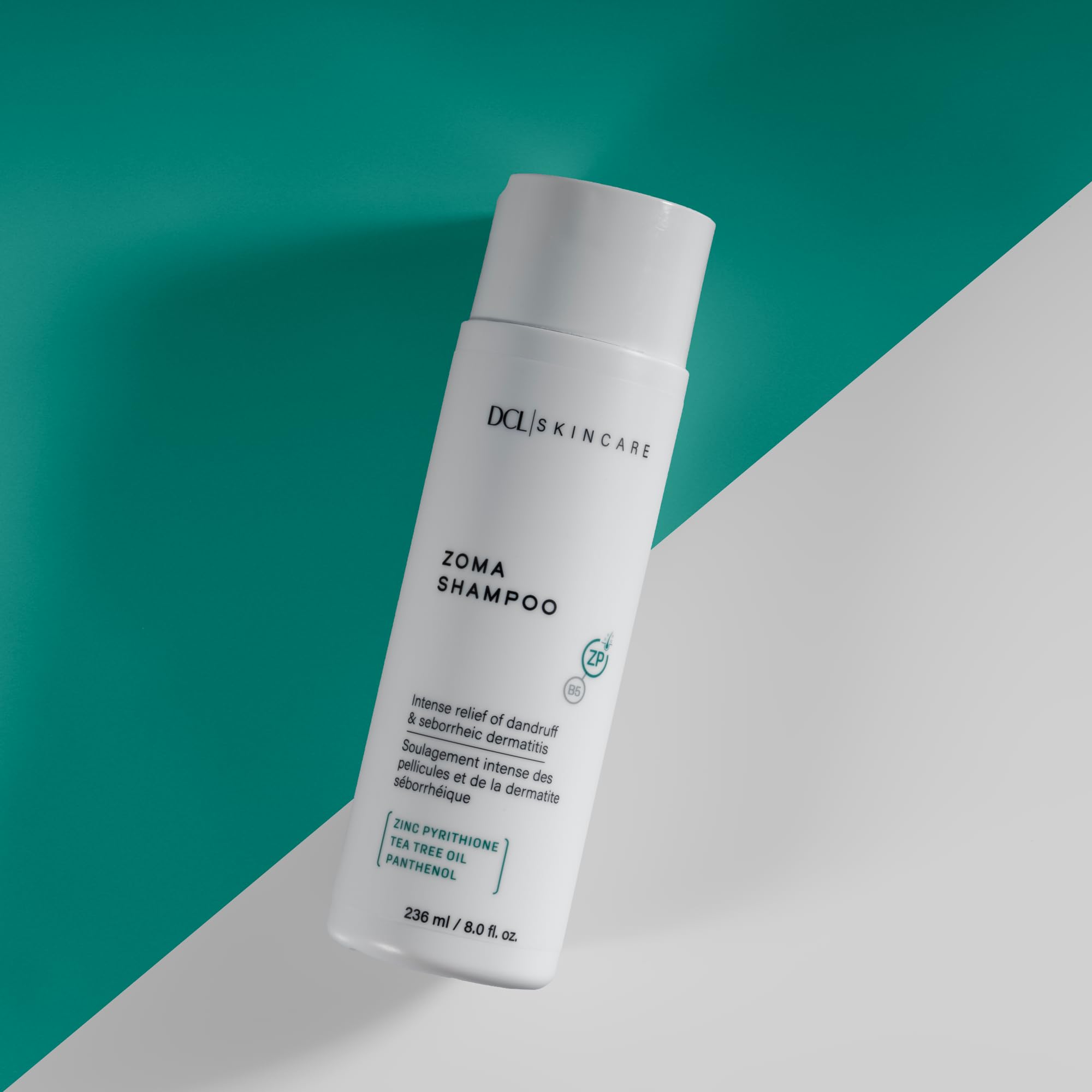DCL Skincare Zoma Shampoo β Dry Scalp Care with Zinc Pyrithione, Relieves Itching, Flaking, and Dandruff, Seborrheic Dermatitis Treatment, 8 fl oz