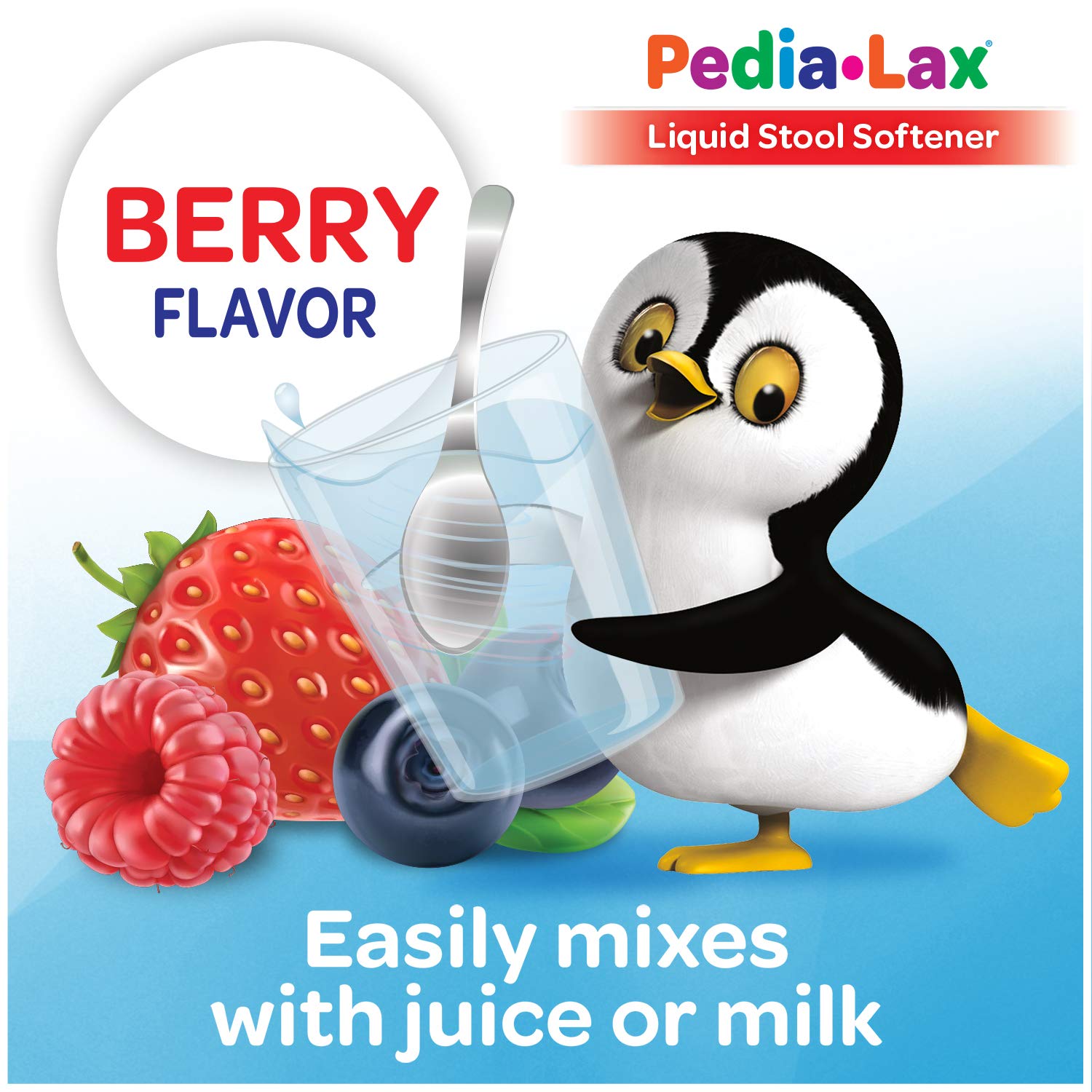 Pedia-Lax Liquid Stool Softener for Kids, Ages 2-11, Berry Flavor, 4 Fl Oz (Pack of 3) Packaging may vary