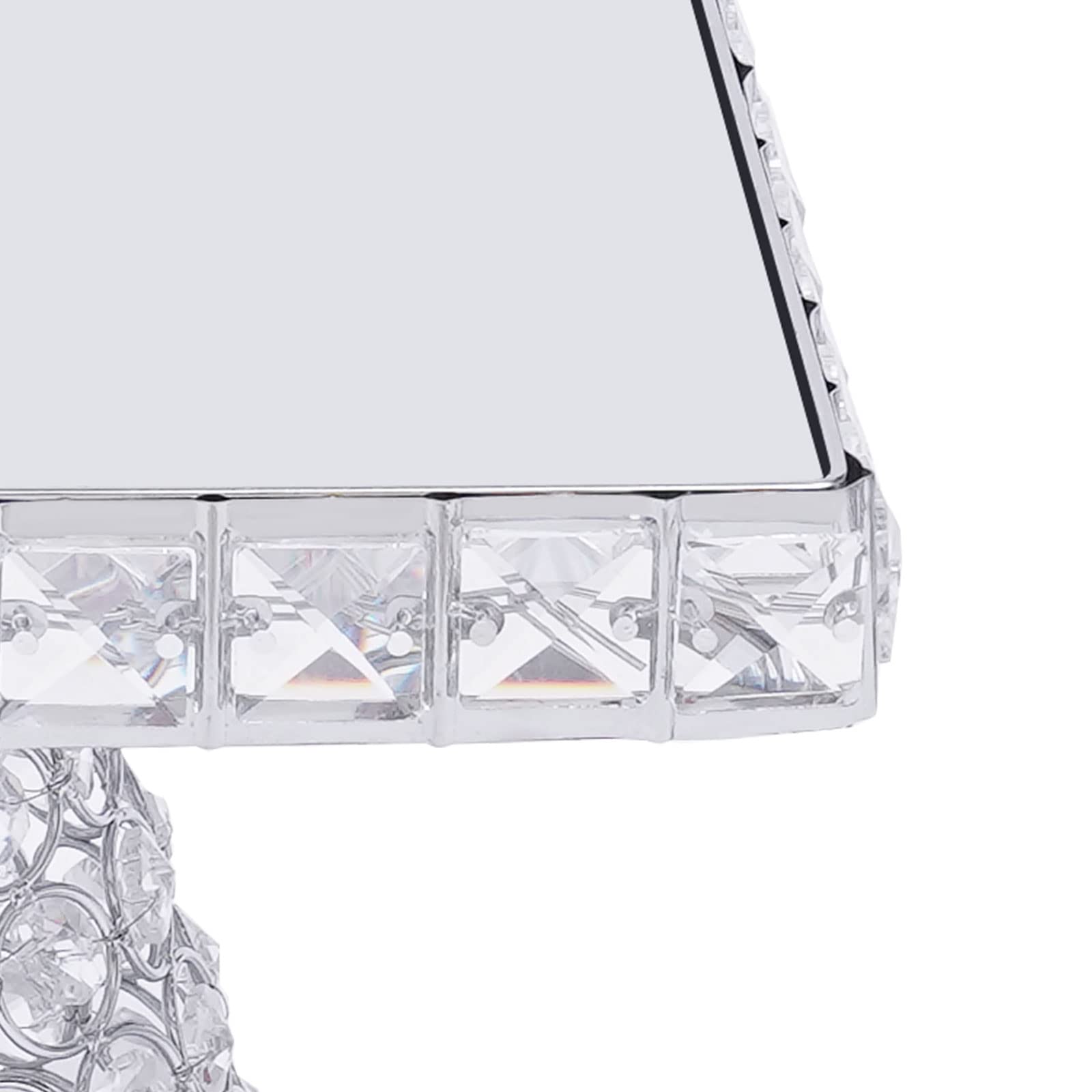 3pcs Crystal Cake Stand, Mirror Cake Tray Dessert Cupcake Pastry Candy Display Plate for Christmas Wedding Event Party Decoration (Silver)