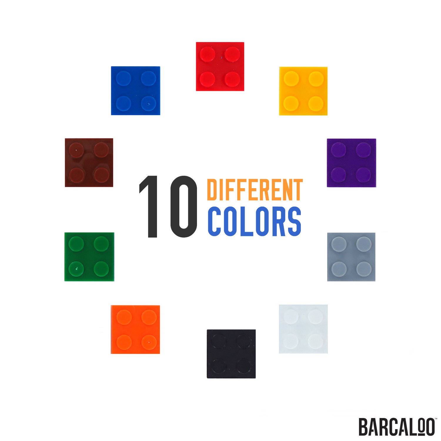 Barcaloo 1000 Piece Building Bricks Play Set, 10 Classic Colors Bulk Building Blocks, Generic Brick Building Parts, for Boys and Girls, Classic