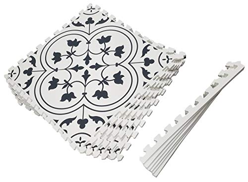 Eggyo Premium Stylish Foam Baby Mat, 72 by 48 Inches, White and Black
