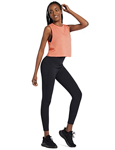 BALEAF Women's Tops Workout Tank Top Crop Tops Cropped Athletic Gym Muscle Shirts Yoga Trendy Heather Coral M