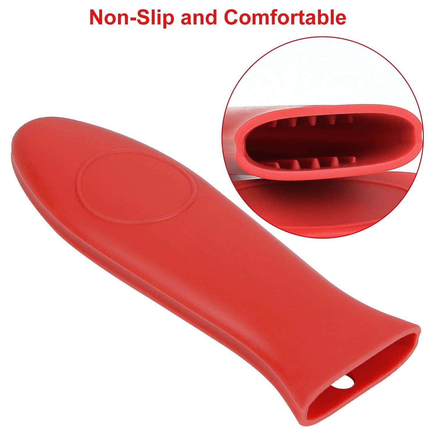 6 Pack Silicone Hot Handle Holder, Heat Protecting Silicone Assist Handle Set for Cast Iron Skillets, Pans, Frying Pans & Griddles, Hot Resistant Pot Holder Sleeves Cookware Handle Cover,Hot Mitt