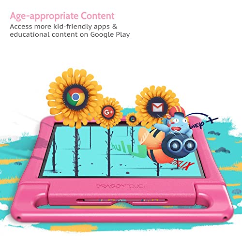 Dragon Touch KidzPad Y88X 10 Kids Tablets, 32GB, 10 inch Android Tablet, Tablet for Children, Parent Control, Preinstalled Kidoz with Shockproof Case, Straps and Stylus, 5G WiFi